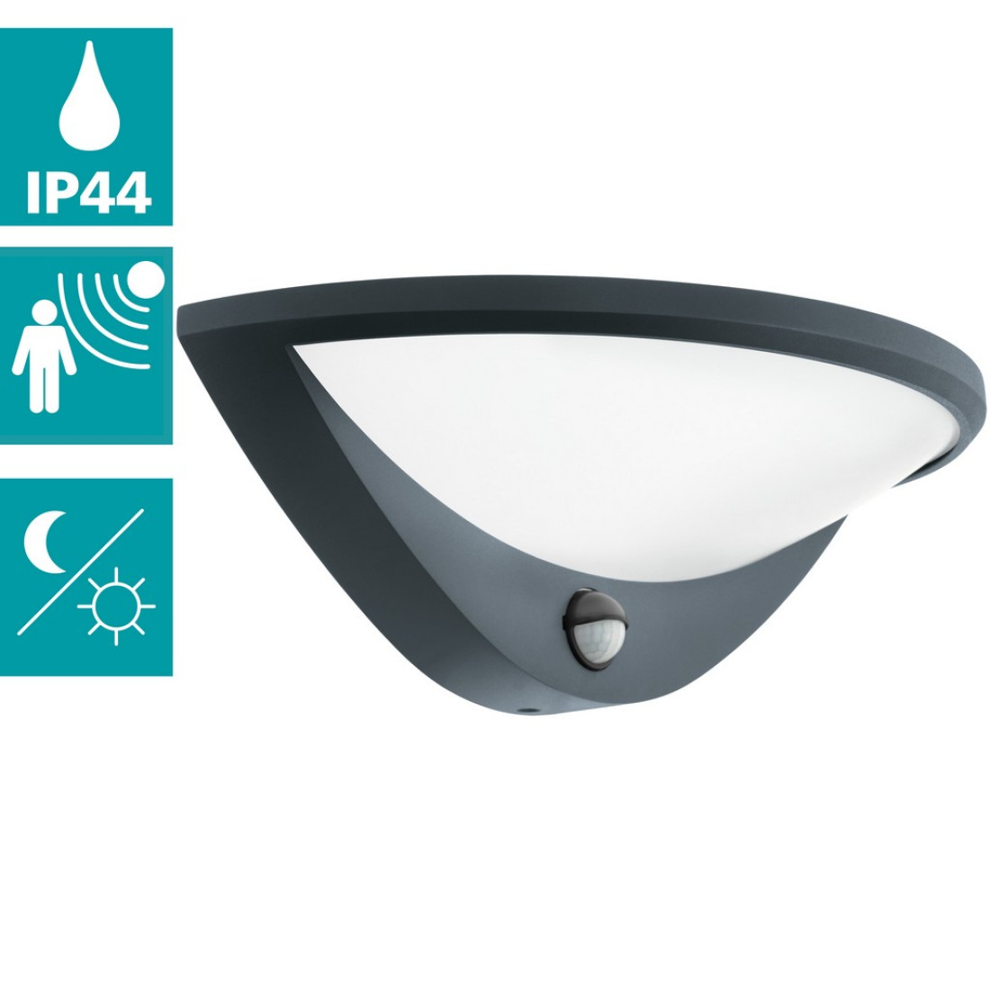 Eglo Belcreda antracit-fehér LED mozgásérzékelős kültéri fali lámpa (EG ...