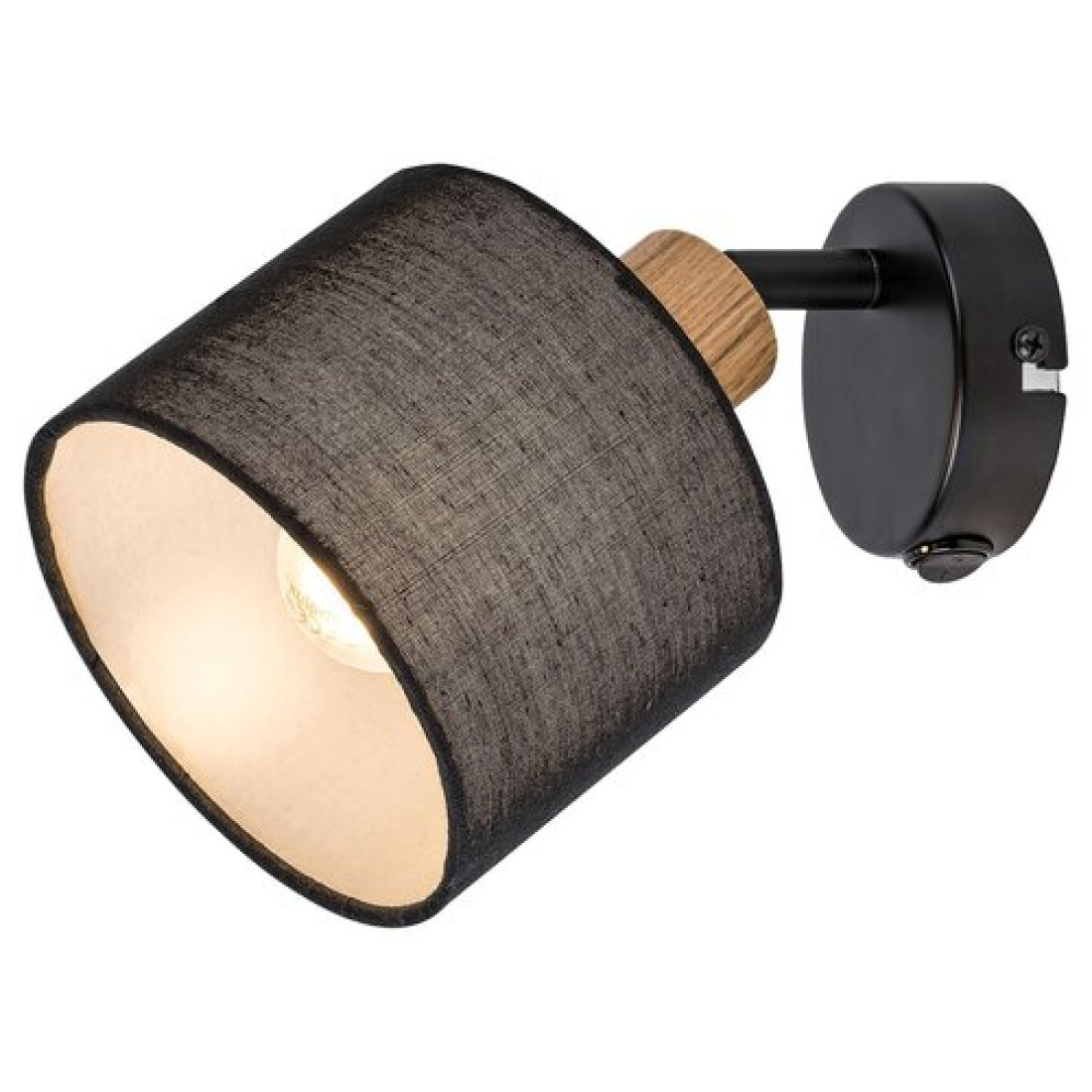 Rábalux Miguel fekete falikar (RAB-3244) E14 1 izzós IP20- falikar-RAB-3244